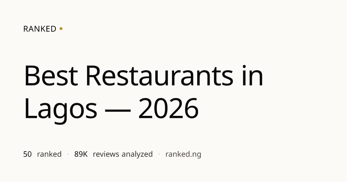Best Restaurants in Lagos (2026) | Ranked